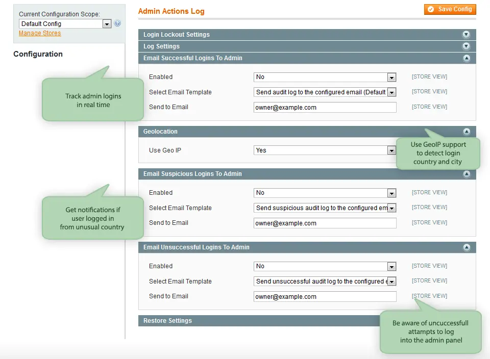 Magento Admin Log In Module | Actions Log Extension by Amasty